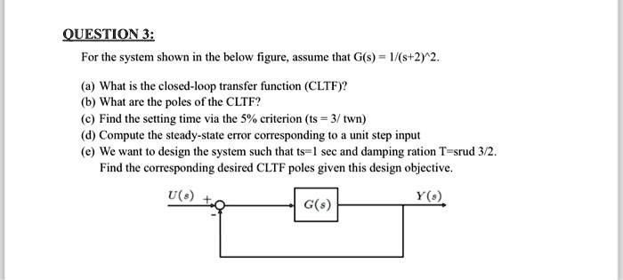 SOLVED: QUESTION 3: For the system shown in the below figure, assume ...