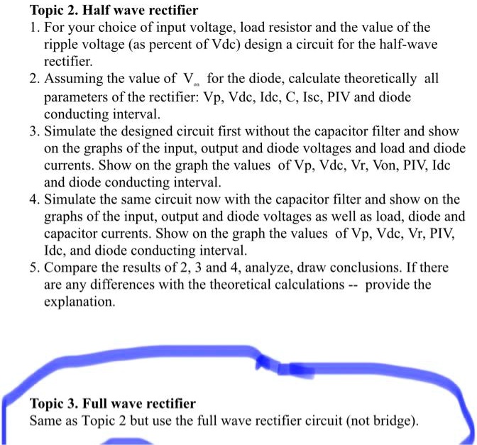 SOLVED: please do the full wave rectifier version of this problem on multisim with graphs on ...