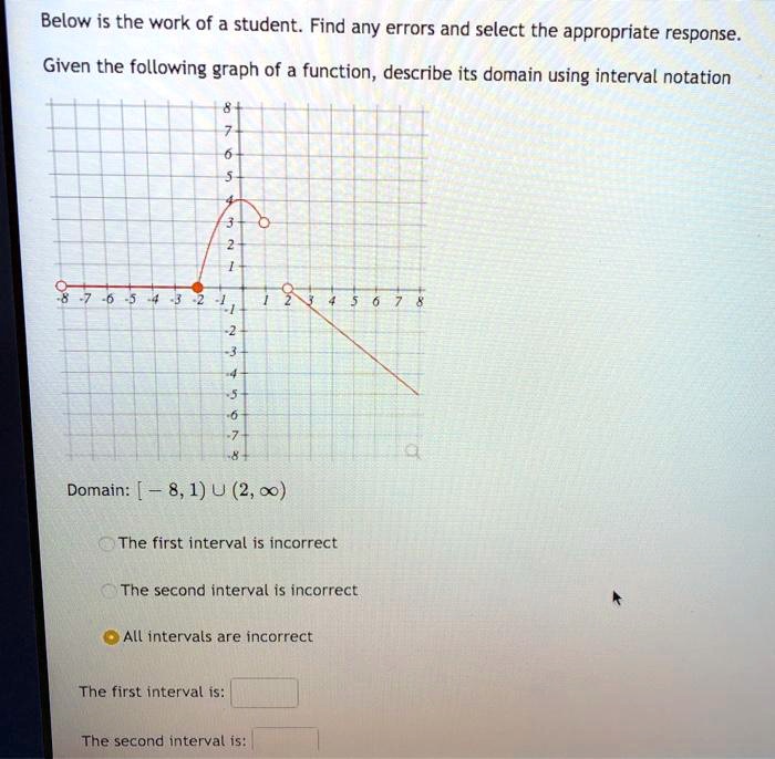 SOLVED: Below is the work of a student: Find any errors and select the ...
