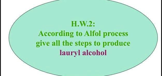SOLVED: According to the Alfol process, the following are the steps to ...