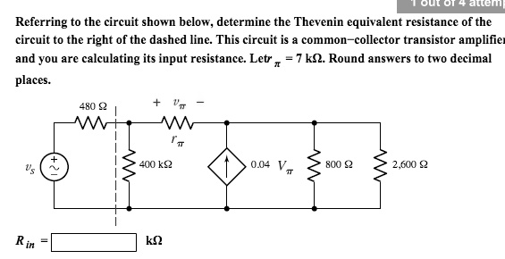 SOLVED: Referring to the circuit shown below, determine the Thevenin equivalent resistance of ...