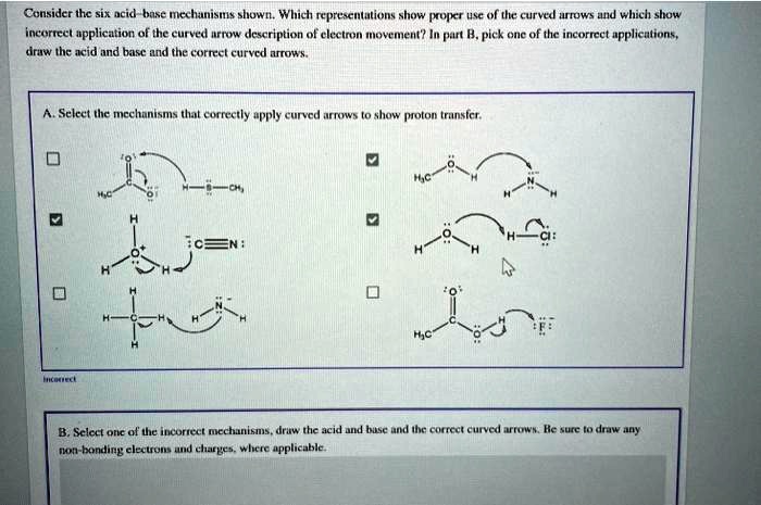 SOLVED: Consider the six acid-base mechanisms shown. Which ... SOLVED: Consider the six acid-base mechanisms shown. Which ...