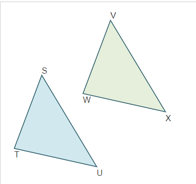 SOLVED: The pre-image, ΔSTU, has undergone a type of transformation ...