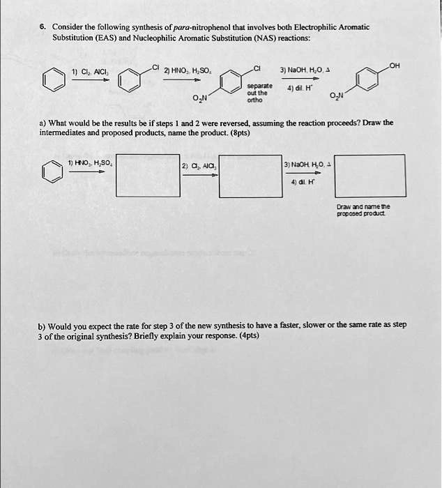 consider the following synthesis of para nitrophenol that involvcs both electrophilic aromatic ...