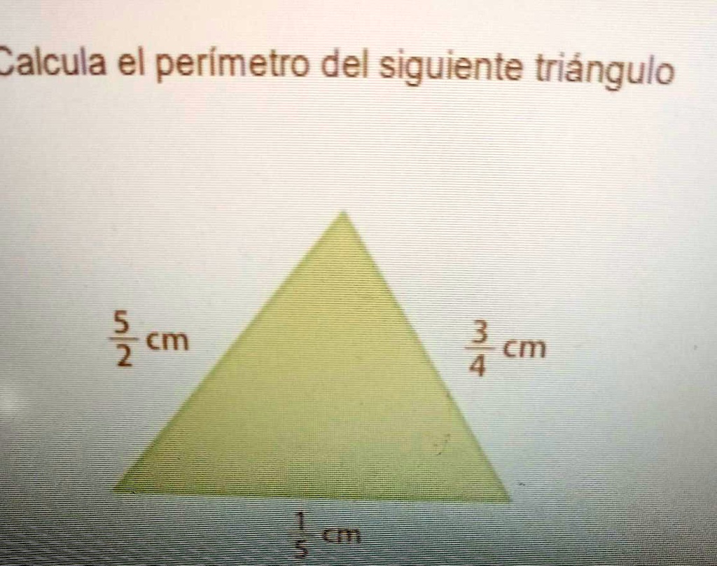 SOLVED: 2. Calcula el perímetro del siguiente triángulo es para ahora ... SOLVED: 2. Calcula el perímetro del siguiente triángulo es para ahora ...