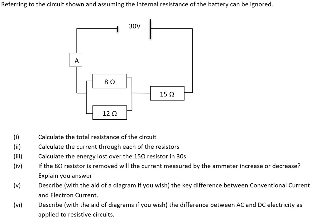 referring to the circuit shown and assuming the internal resistance of the battery can be ...