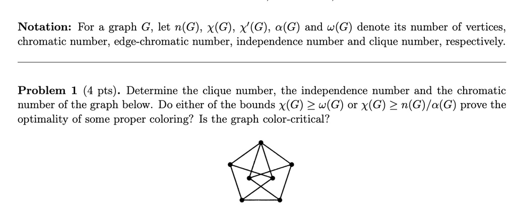 Solved Notation For Graph G Let Ng Xg Xg Î±g And Ï‰g 
