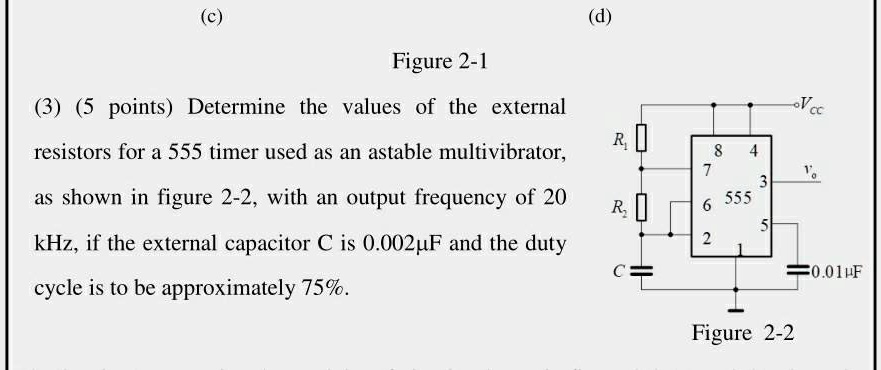 (c) (d) Figure 2-1 (3) (5 points) Determine the values of the external ...