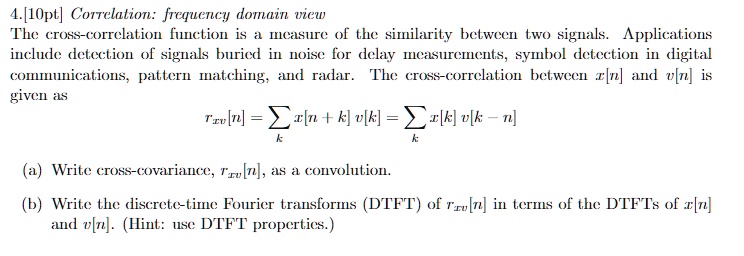 Correlation Frequency Domain View The Cross Correlation Function Is A