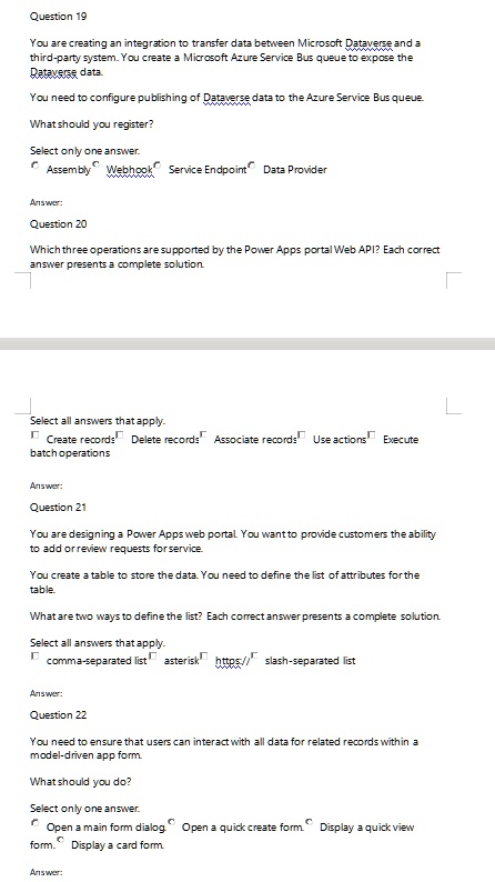 Question 19 You are creating an integration to transfer data between ...