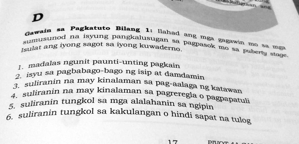 SOLVED: Ilahad ang mga gawain mo sa mga sumusunod na isyung ... SOLVED: Ilahad ang mga gawain mo sa mga sumusunod na isyung ...