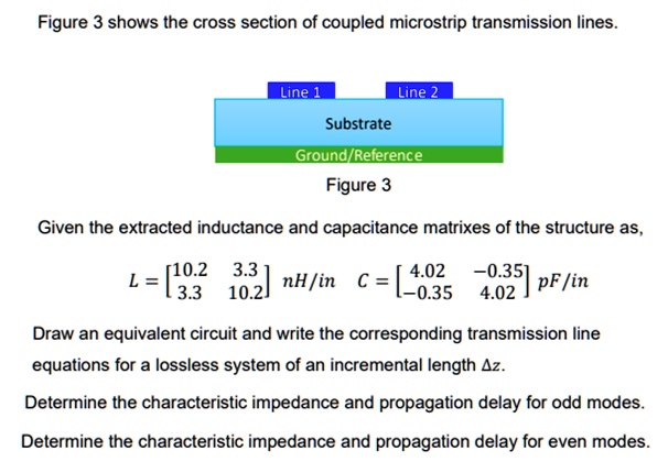 figure 3 shows the cross section of coupled microstrip transmission lines line1 line 2 substrate ...