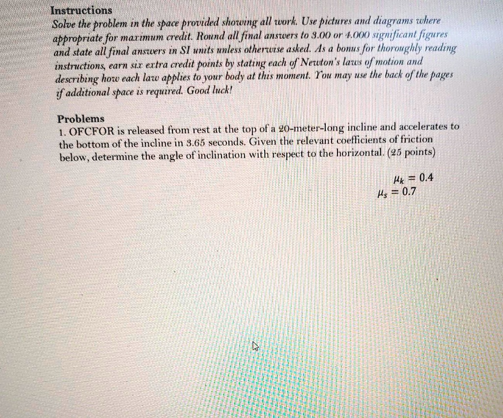 SOLVED: OFCFOR is just a crate. Instructions: Solve the problem in the ...