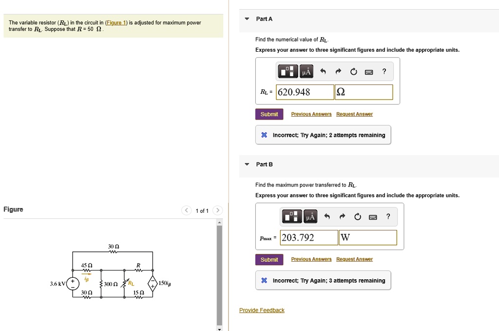 SOLVED: The variable resistor (R) in the circuit in Figure 1 is adjusted for maximum power ...