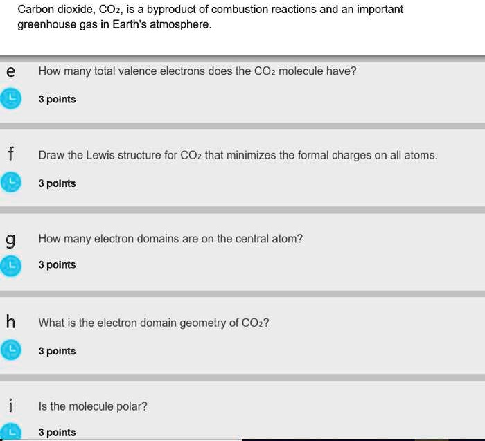 SOLVED: Carbon dioxide, COz, is a byproduct of combustion reactions and ...