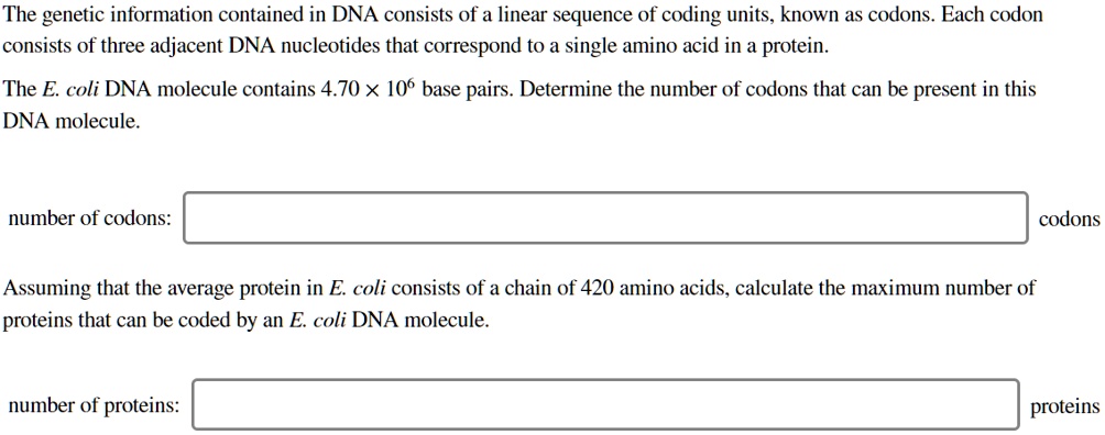 the genetic information contained in dna consists of a linear sequence ...