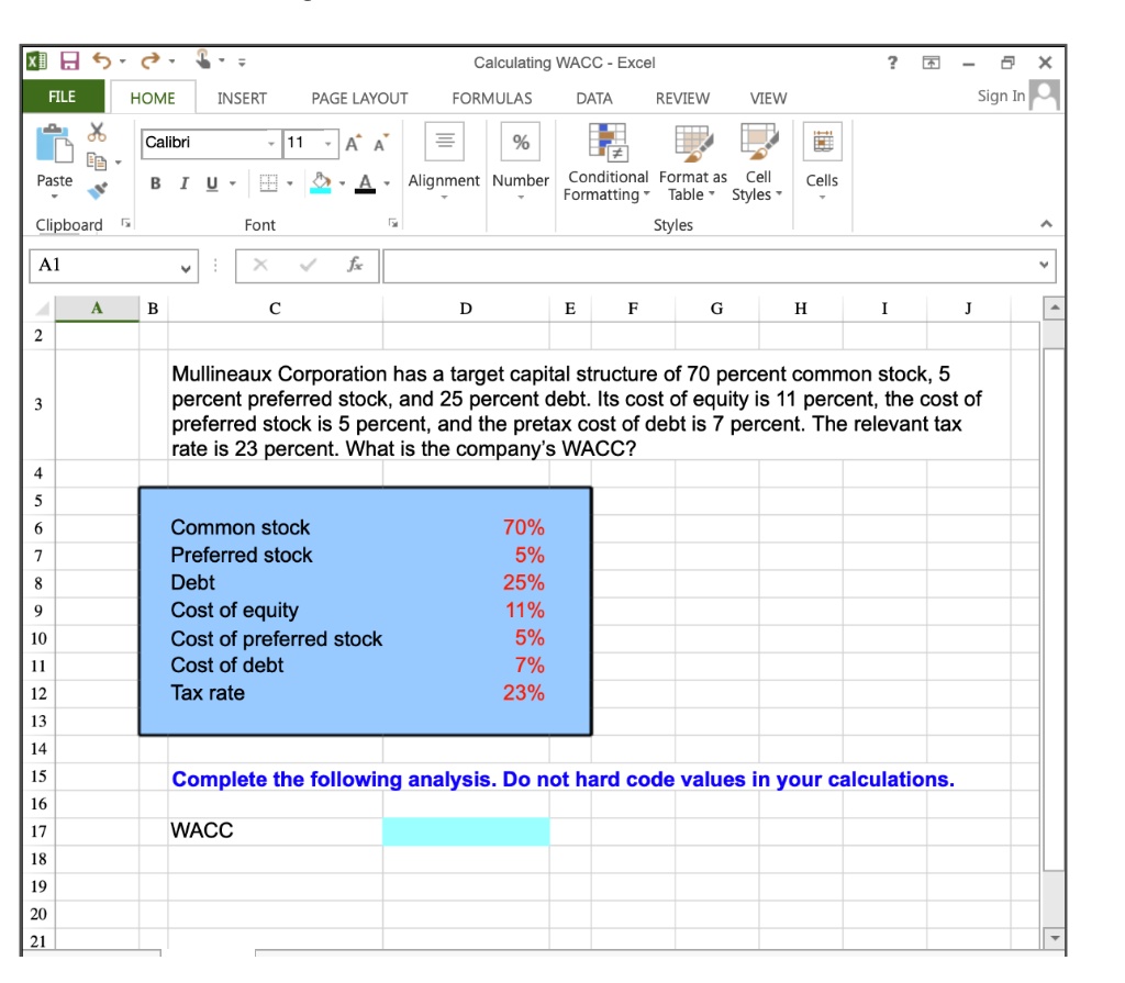 SOLVED: FILE HOME INSERT PAGE LAYOUT FORMULAS DATA REVIEW VIEW Sign In X Calibri A Paste I U A ...