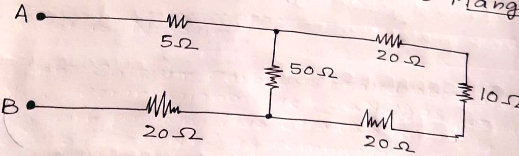 SOLVED: Calculate the equivalent resistance between A and B in the given diagram. Please solve ...