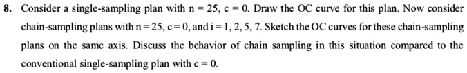 SOLVED:Consider single-sampling plan with n 25, c = 0. Draw the OC ...