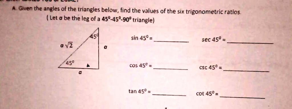 Given the angles of the triangles below, find the values of...