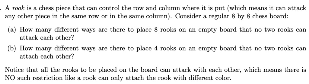 a rook is a chess piece that can control the row and column where it is ...