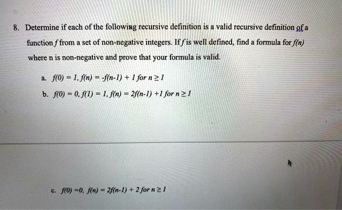 SOLVED: Determine if cach of the following recursive definition is - valid recursive definition ...