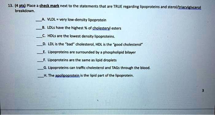 SOLVED: 13. (4 pts) Place a check mark next to the statements that are ...