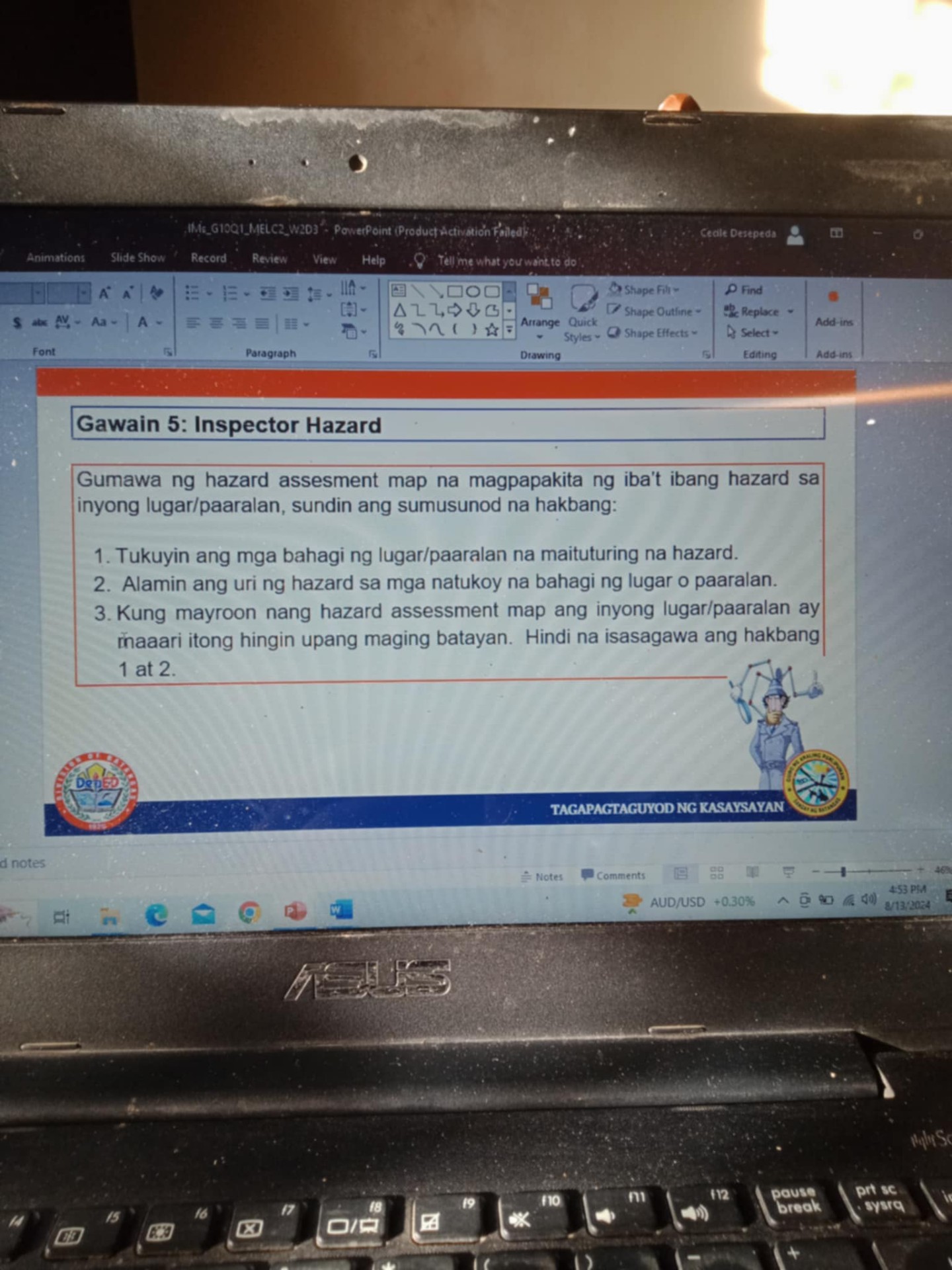 Gawain 5: Inspector Hazard Gumawa ng hazard assesment map na ...