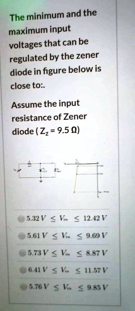 SOLVED: The minimum and the maximum input voltages that can be ...