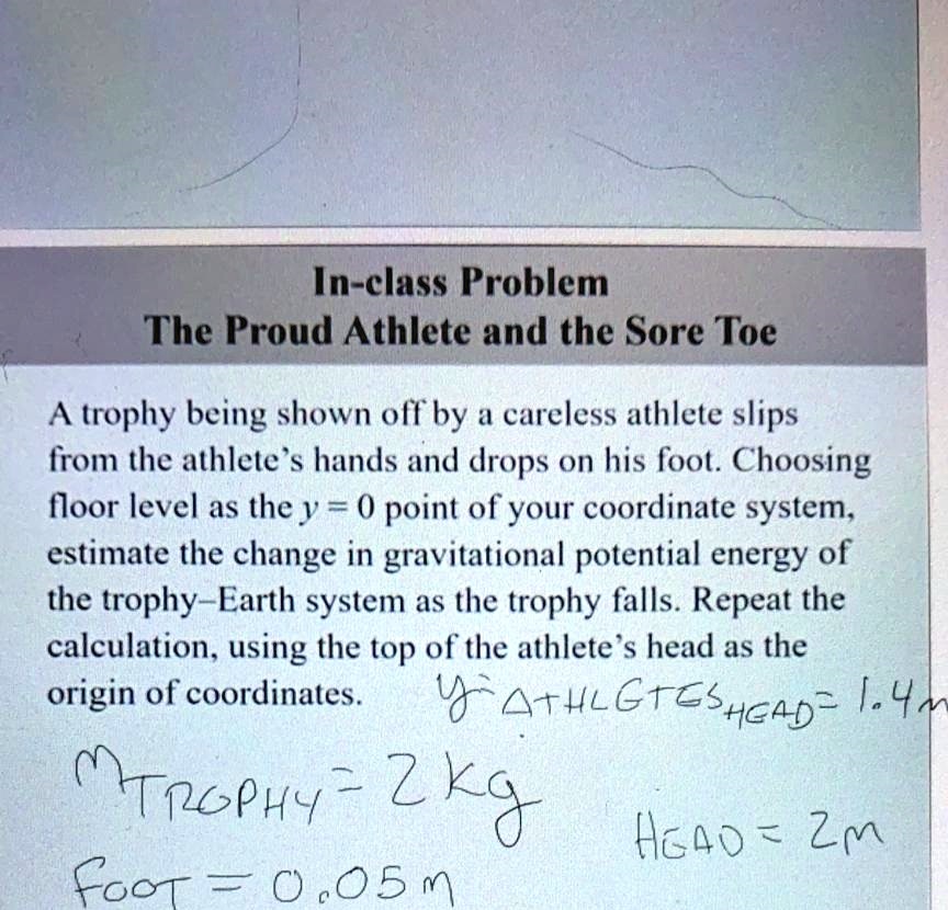 SOLVED: In-class Problem The Proud Athlete and the Sore Toe trophy ...
