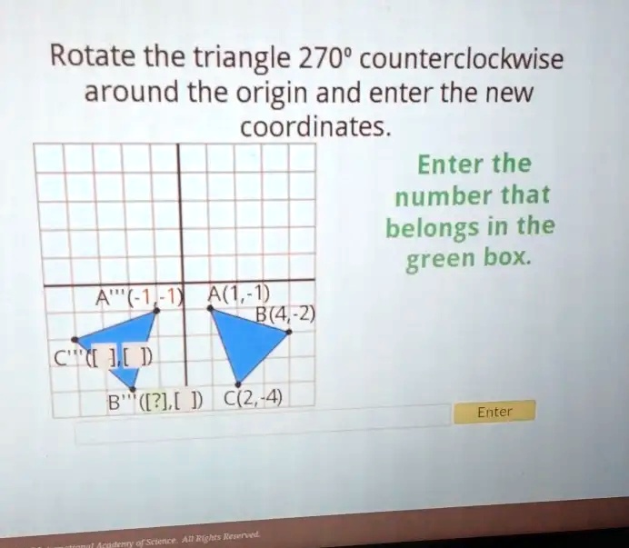 SOLVED: Rotate the triangle 270' counterclockwise around the origin and ...