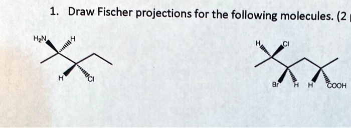 Draw Fischer projections for the following molecules: (2HzNCOOH)