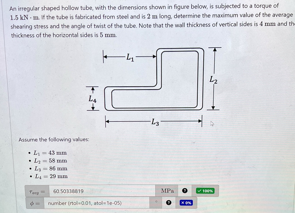 [GET ANSWER] an irregular shaped hollow tube with the dimensions shown ...