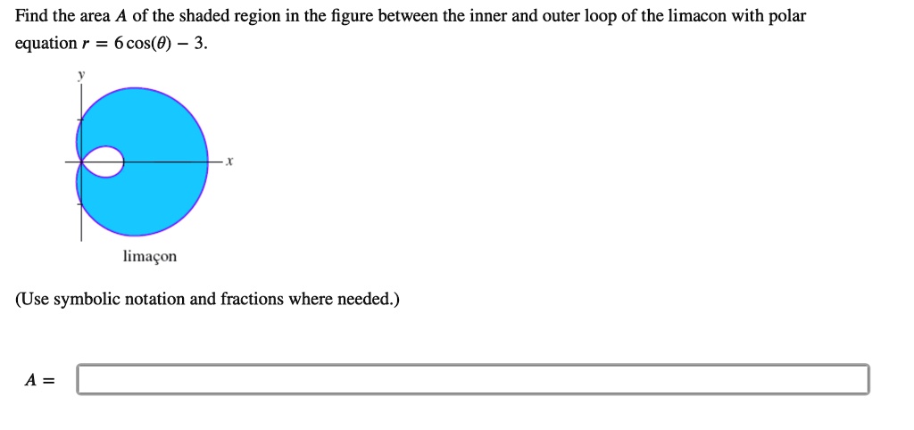 find the area a of the shaded region in the figure between the inner ...