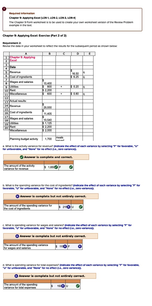 SOLVED: Required information Chapter 9: Applying Excel [LO9-1, LO9-2, LO9-3, LO9-4] The Chapter ...