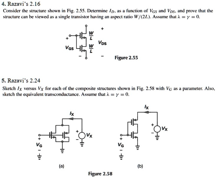 4. Razavi's 2.16 Consider the structure shown in Fig. 2.55. Determine ...