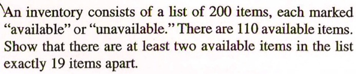 An inventory consists of a list of 200 items, each marked "available ...