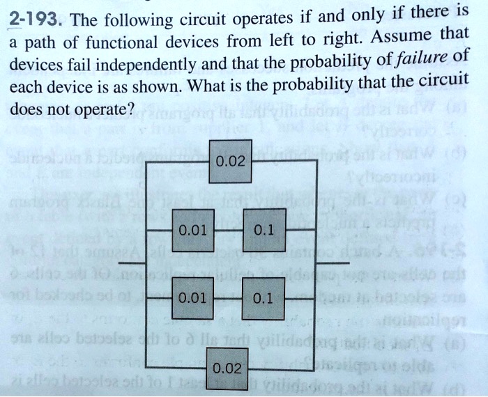 Solved 2 193 The Following Circuit Operates If And Only If There Is A 8539
