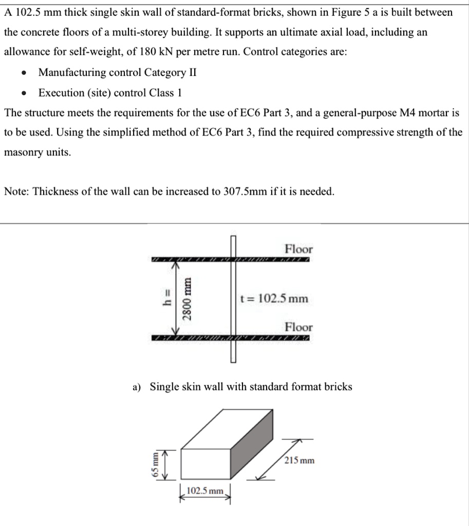 Stussffstructural design a 1025 mm thick single skin wall of...