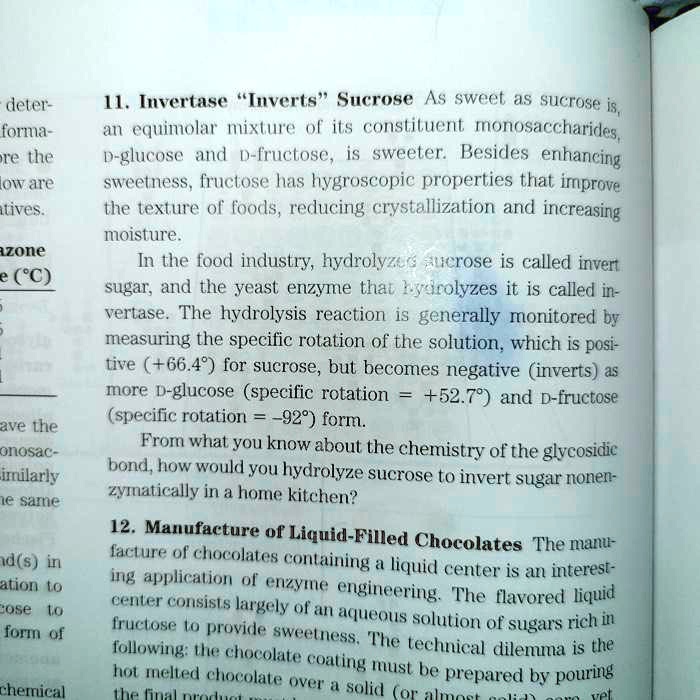 SOLVED: Deter- forma- re the oware itives: Sweetness, fructose has ...