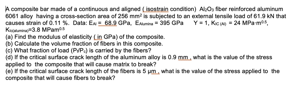 SOLVED: A composite bar made of a continuous and aligned (isostrain ...
