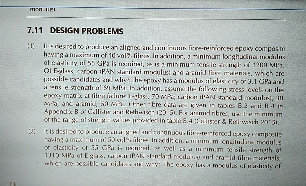 [GET ANSWER] moaurus) 7.11 DESIGN PROBLEMS (1) It is desired to produce ...