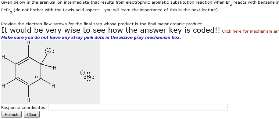 given below is the arenium ion intermediate that results from ...