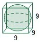A sphere is inscribed in a cube with edges of length 9. Find the volume ...