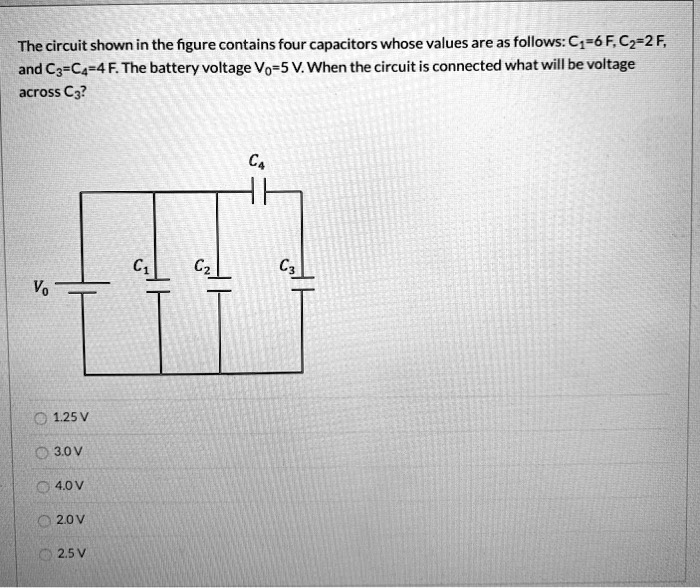 the circuit shown in the figure contains four capacitors whose values are as follows c6fc2 26 ...