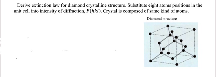 SOLVED: Derive the extinction law for the diamond crystalline structure ...