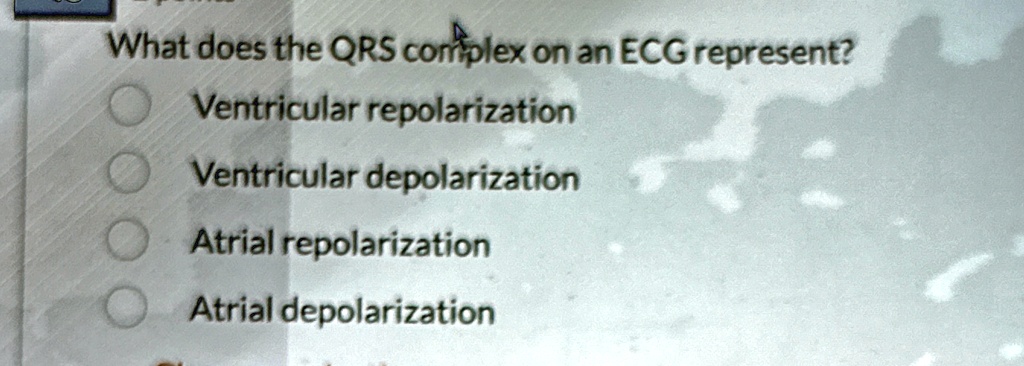 What does the QRS complex on an ECG represent? Ventricular ...