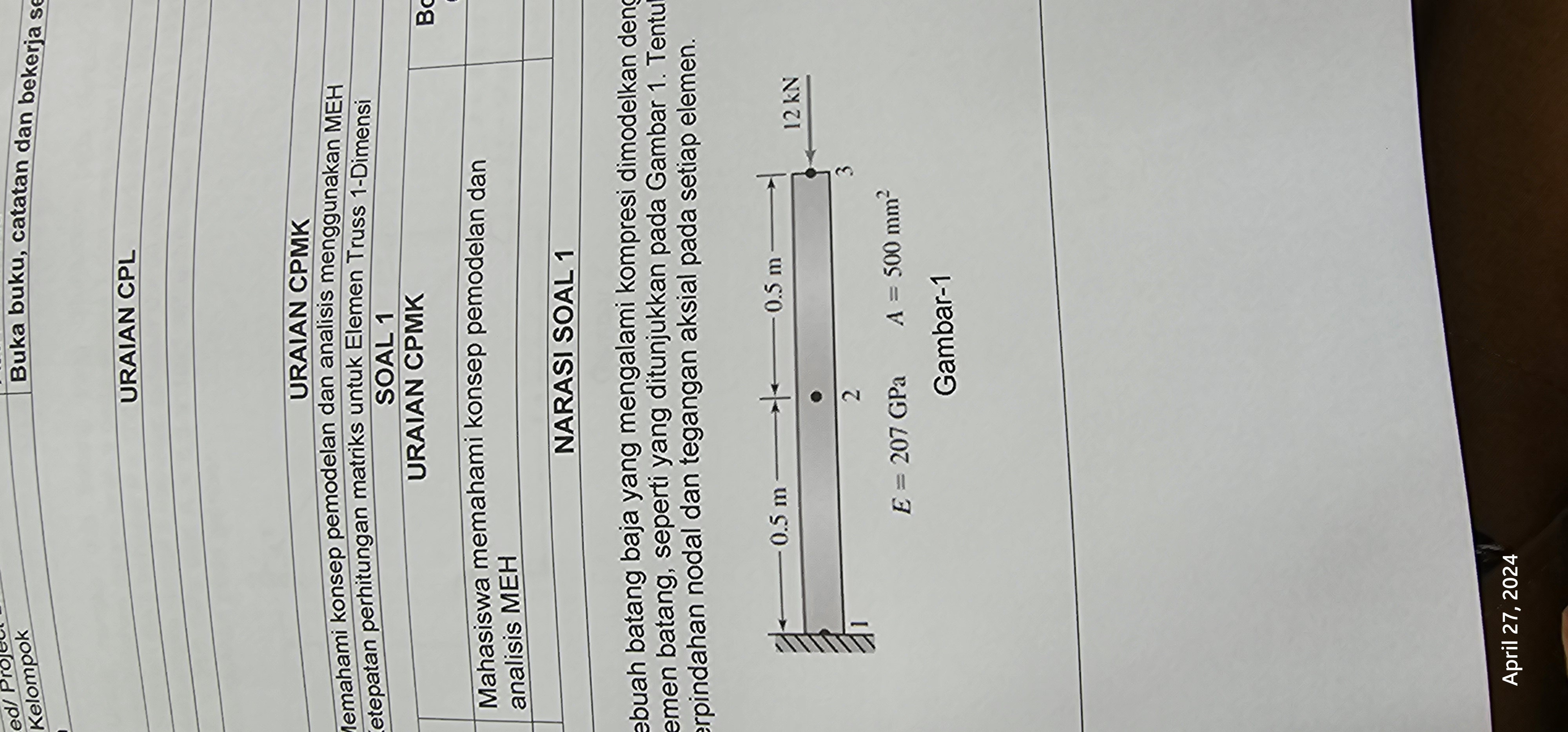 Kelompok Buka buku, catatan dan bekerja s URAIAN CPL URAIAN CPMK ...