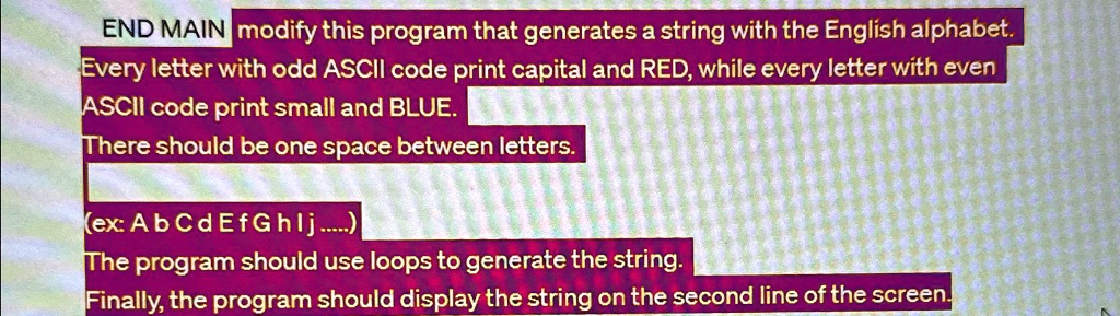 Solved Write An Emu8086 Program That Generates A String With The 2119