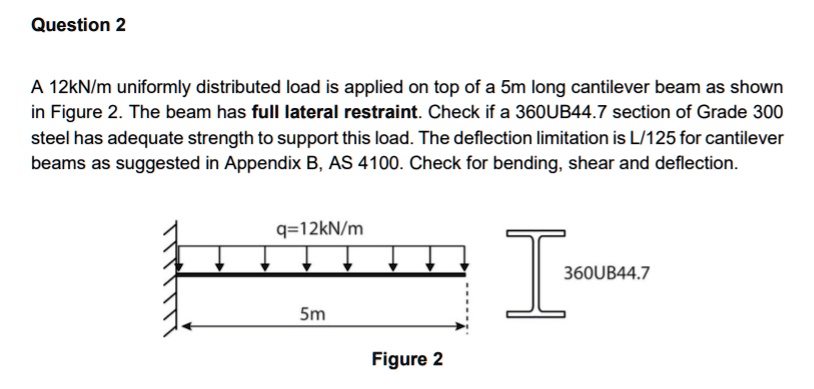 steel design question 2 a 12knim uniformly distributed load is applied ...